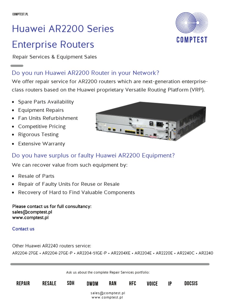 Huawei AR2200 Series | PDF | Router (Computing) | Data Transmission