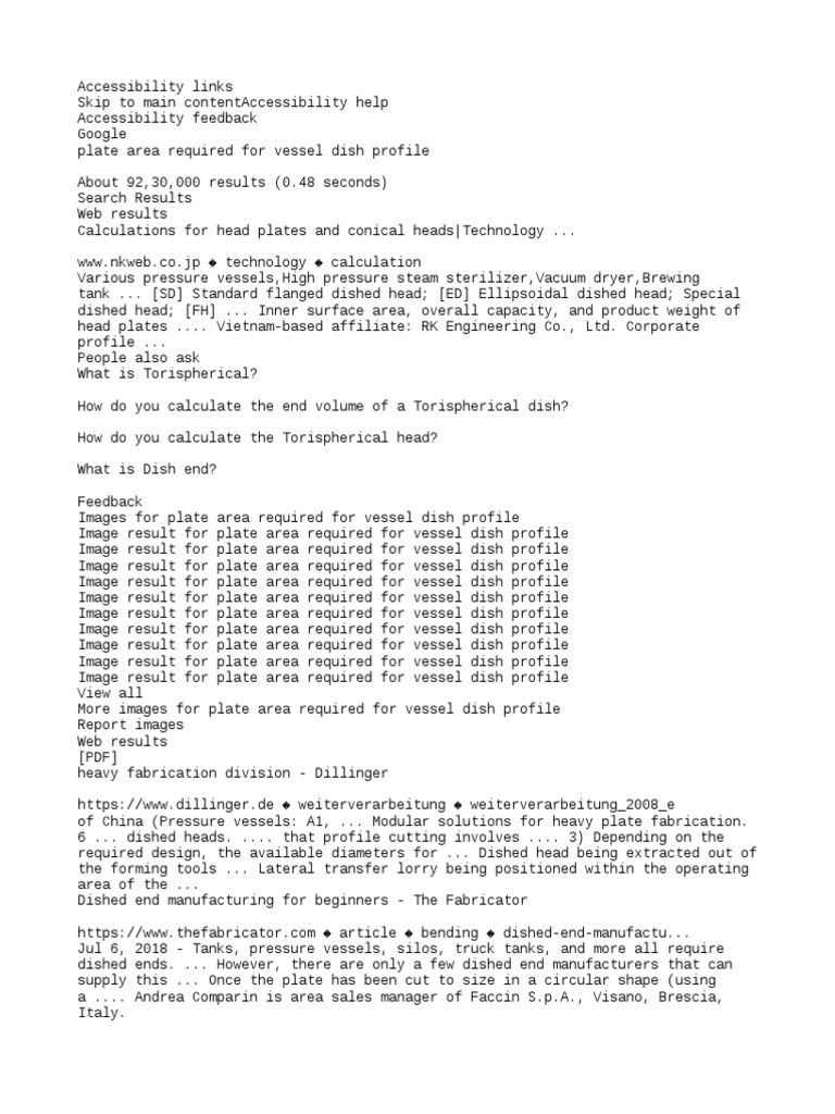 Torispherical Dish End Calculations | PDF | Area | Nature