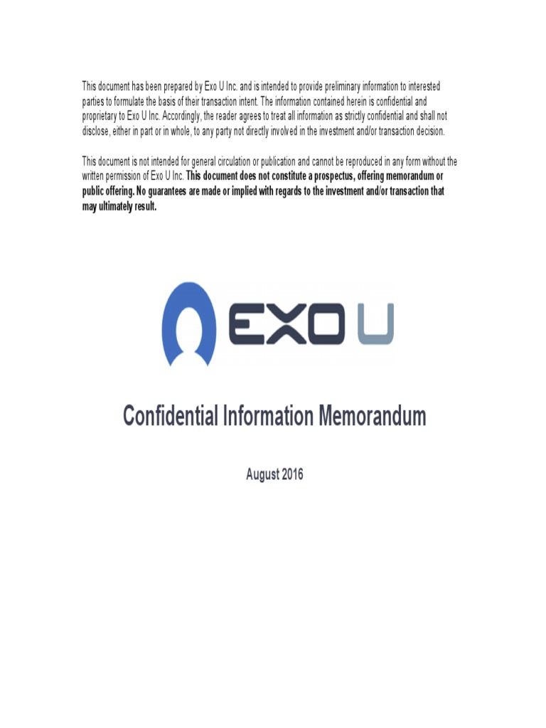 Information Memorandum Sample | PDF | Software As A Service | Cloud ...