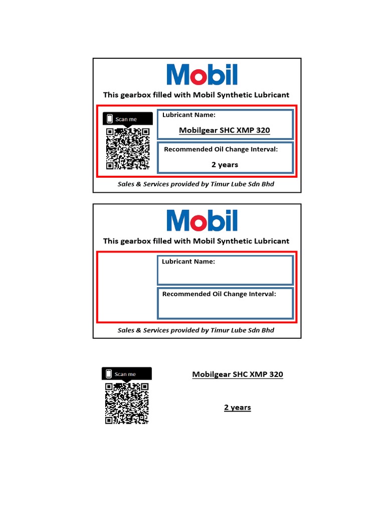 Mobil Lube Plate Label | PDF | Technology & Engineering