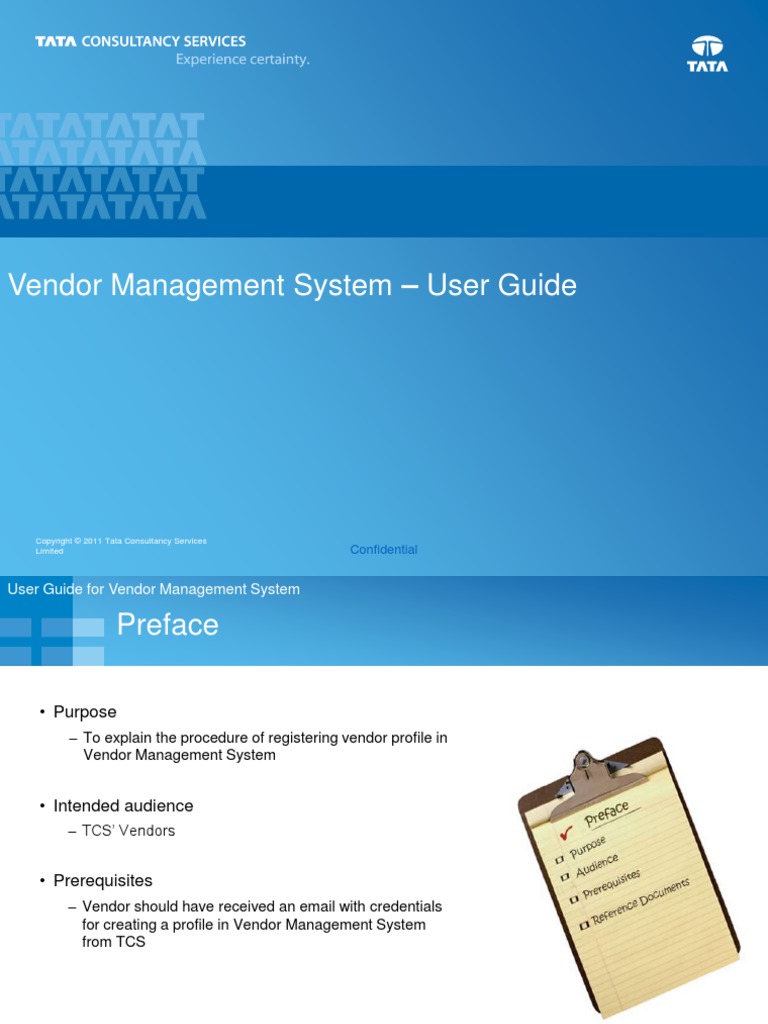 Vendor Management System User Guide Confidential Pdf Login