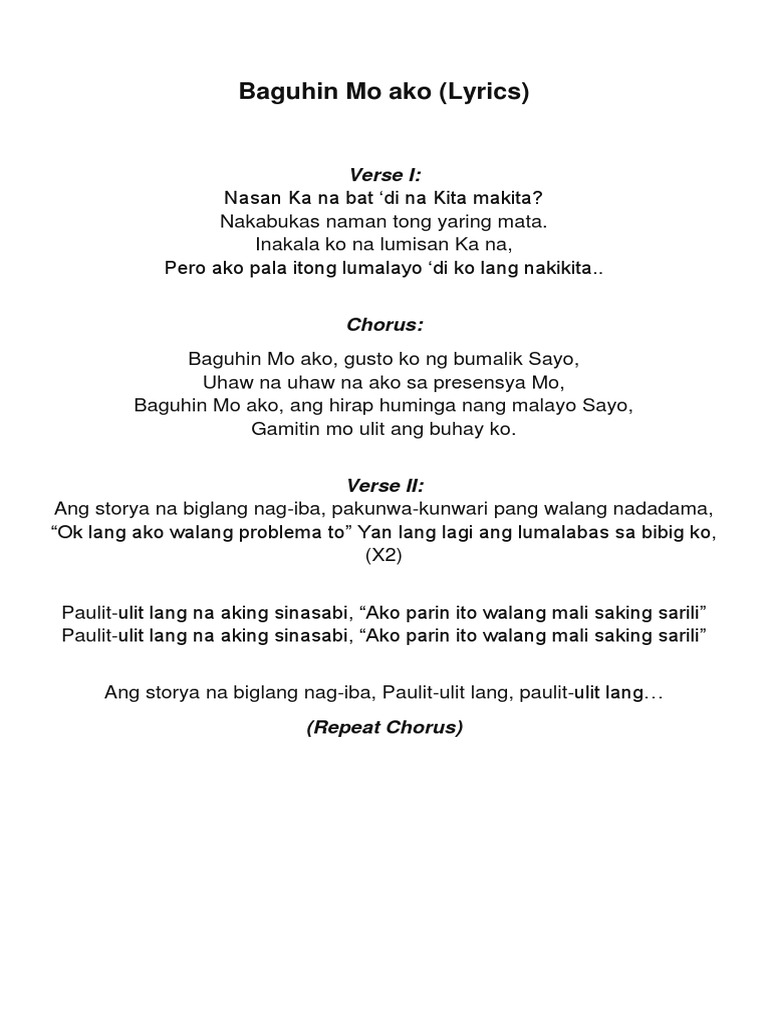 Baguhin Mo Ako | PDF