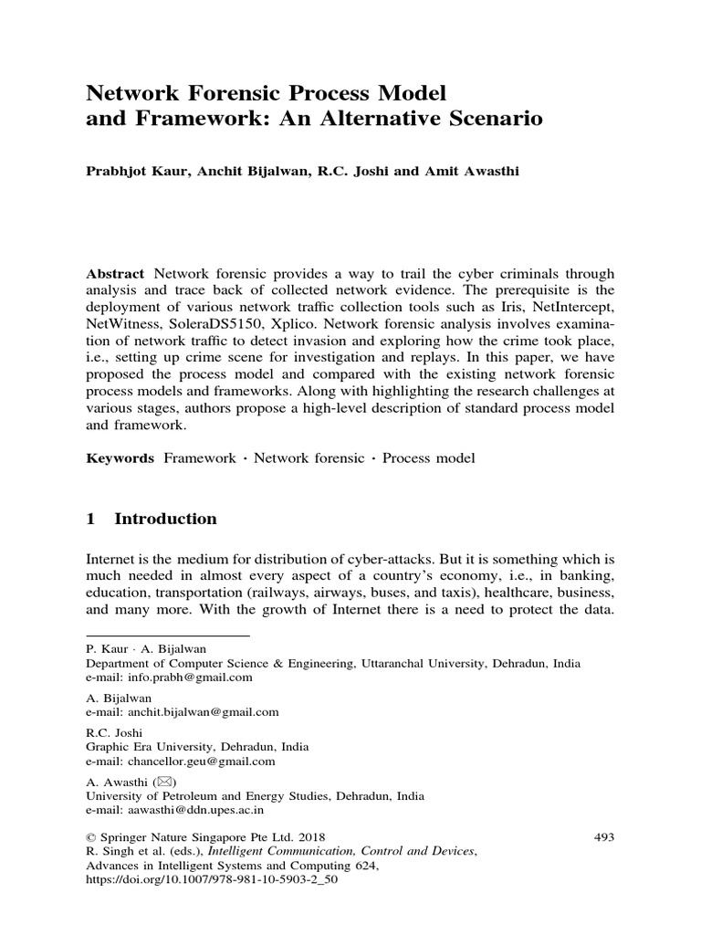 Network Forensic Process Model and Framework: An Alternative Scenario ...