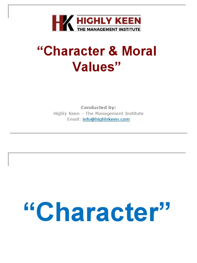 Character and Moral Values | PDF | Morality | Ignorance
