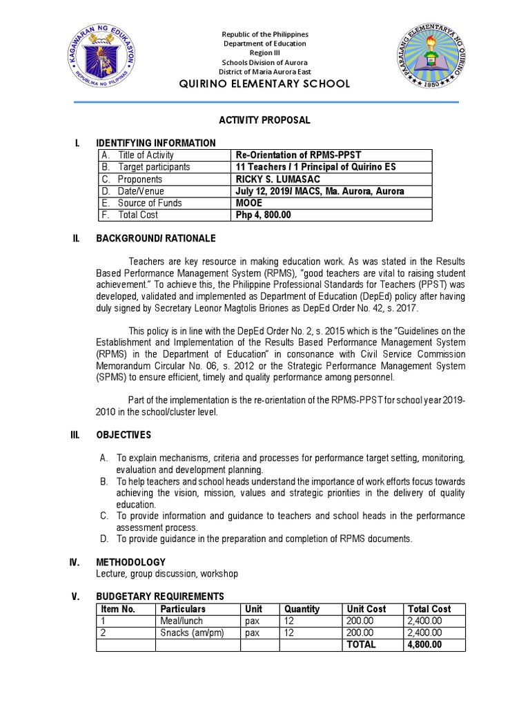 Training Design RPMS-PPST | PDF | Business