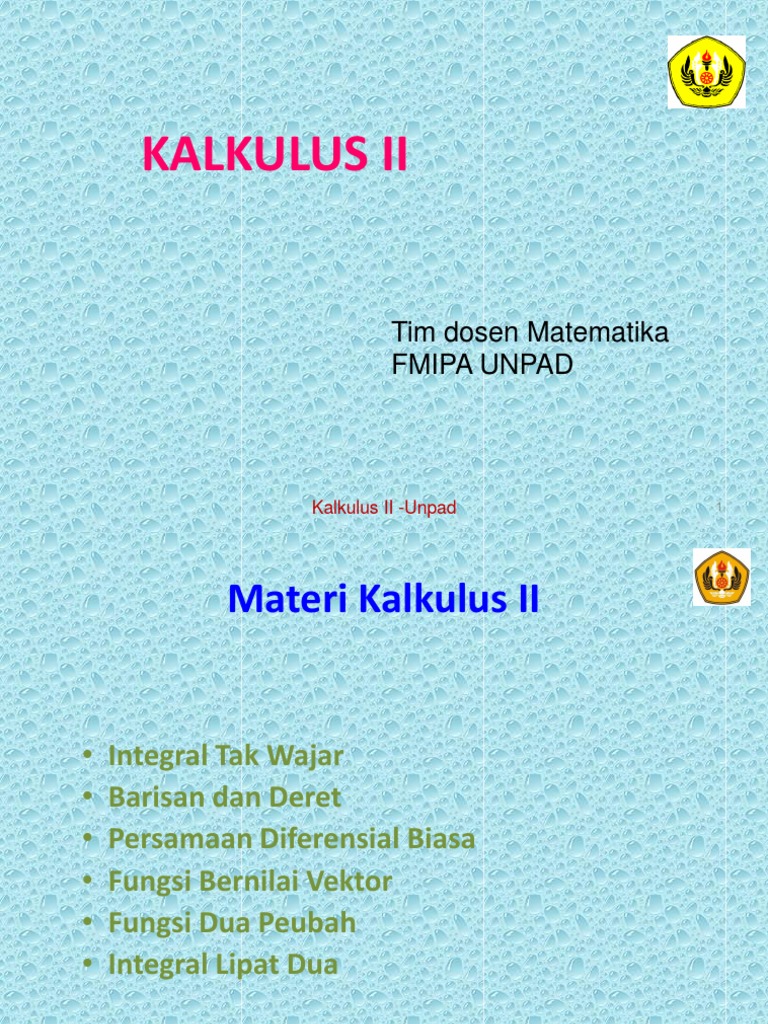 Pengantar Kalkulus II - Pps | PDF | Metode & Bahan Ajar | Seni