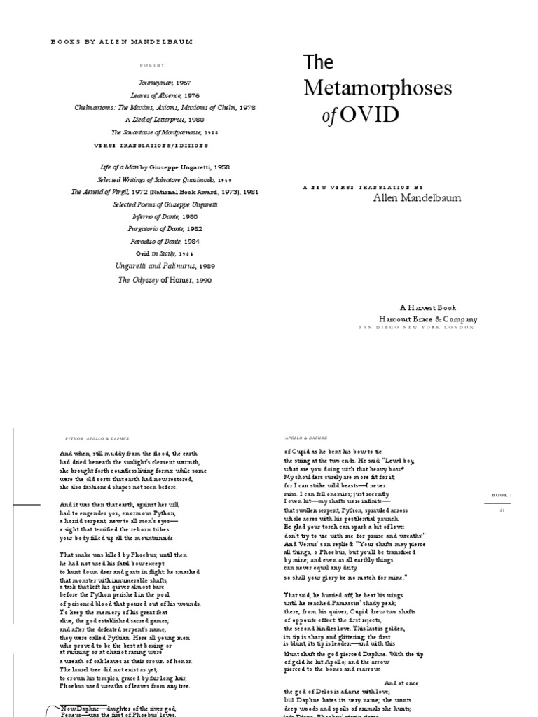 Ovid Reading PDF | PDF | Apollo | Weaving