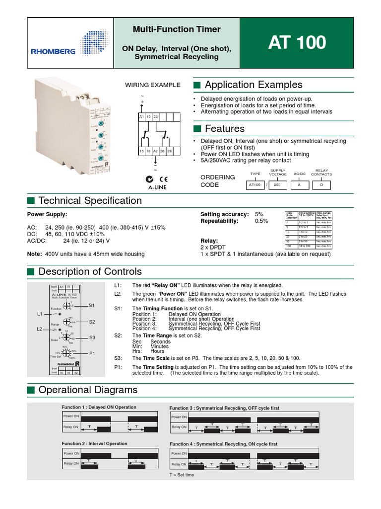 Application Examples: Multi-Function Timer | PDF | Relay | Electricity