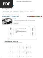 Codigos Alt + Lista Todos Los Simbolos Del Teclado | PDF | Informática ...