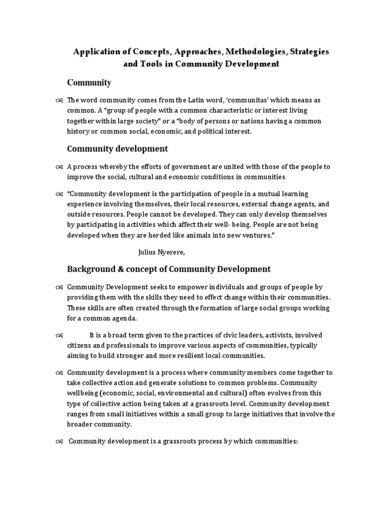 Application of Concepts, Approaches, Methodologies, Strategies and ...