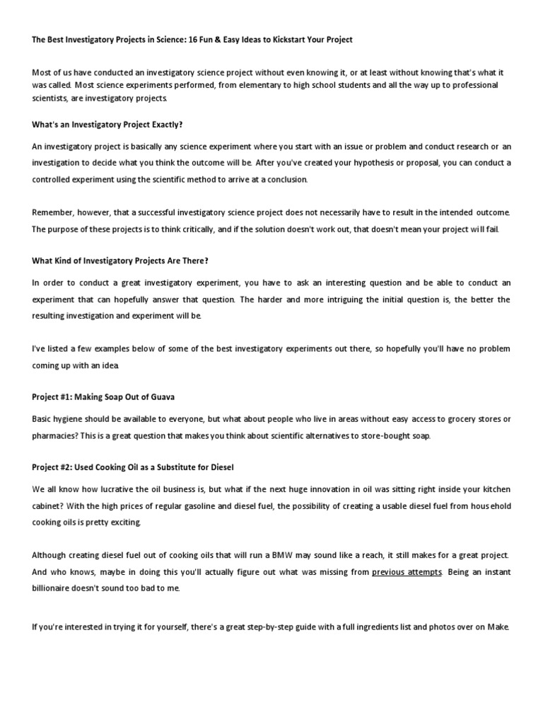 The Best Investigatory Projects in Science | PDF | Biodegradation ...