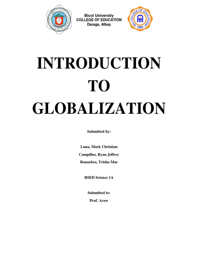 TO Globalization: Bicol University | PDF | Globalization | Poverty