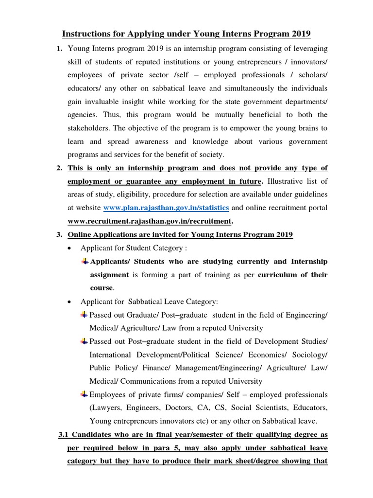 YIP 2019 Internship Application Guide | PDF | Graduate School | Internship