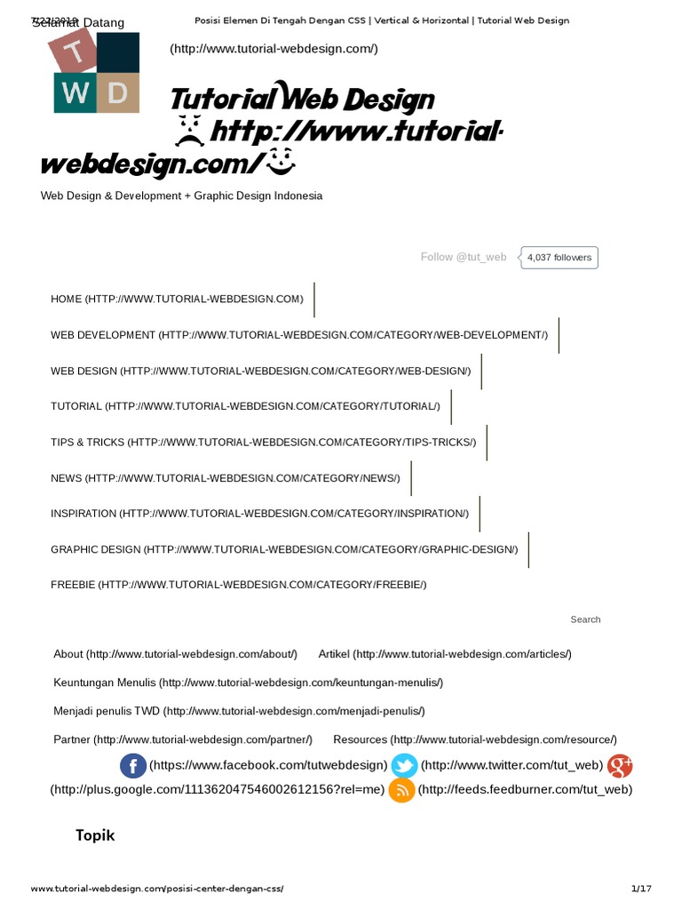 Posisi Elemen Di Tengah Dengan CSS - Vertical & Horizontal - Tutorial ...