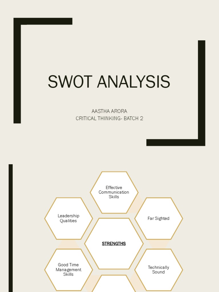 Swot Analysis: Aastha Arora Critical Thinking-Batch 2 | PDF