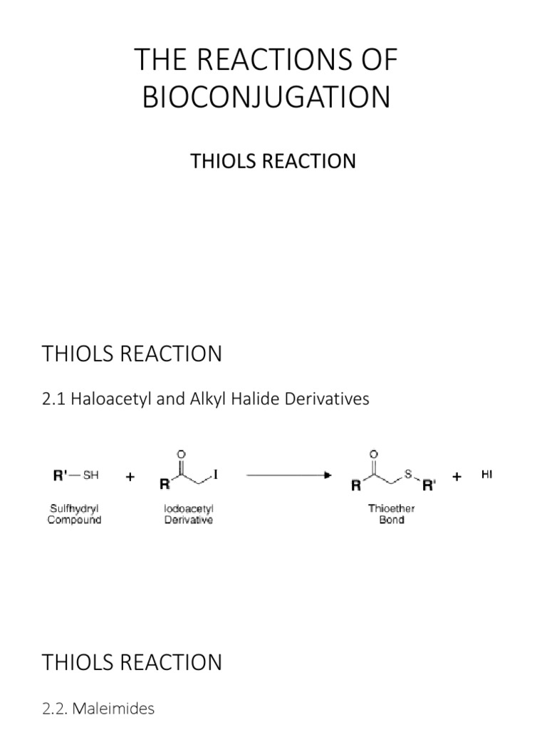 Bioconjugation Reactions of Thiols | PDF