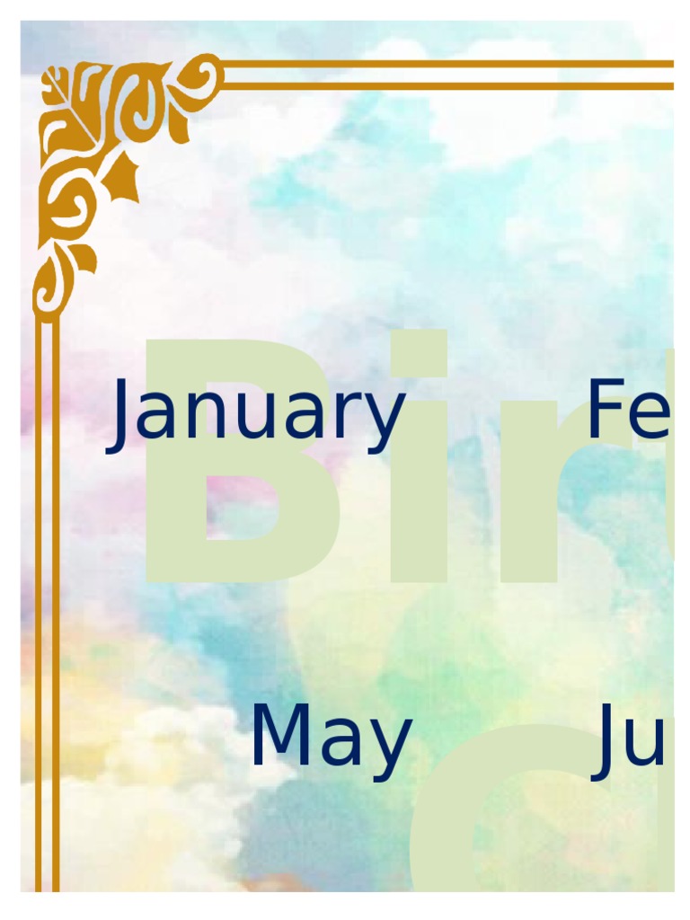 Birthday Chart: January February March April | PDF