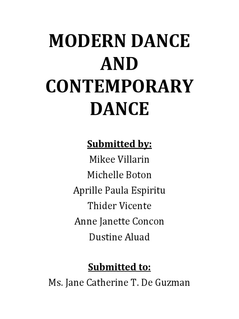 Modern and Contemporary Dance | PDF | Dances | Theatre