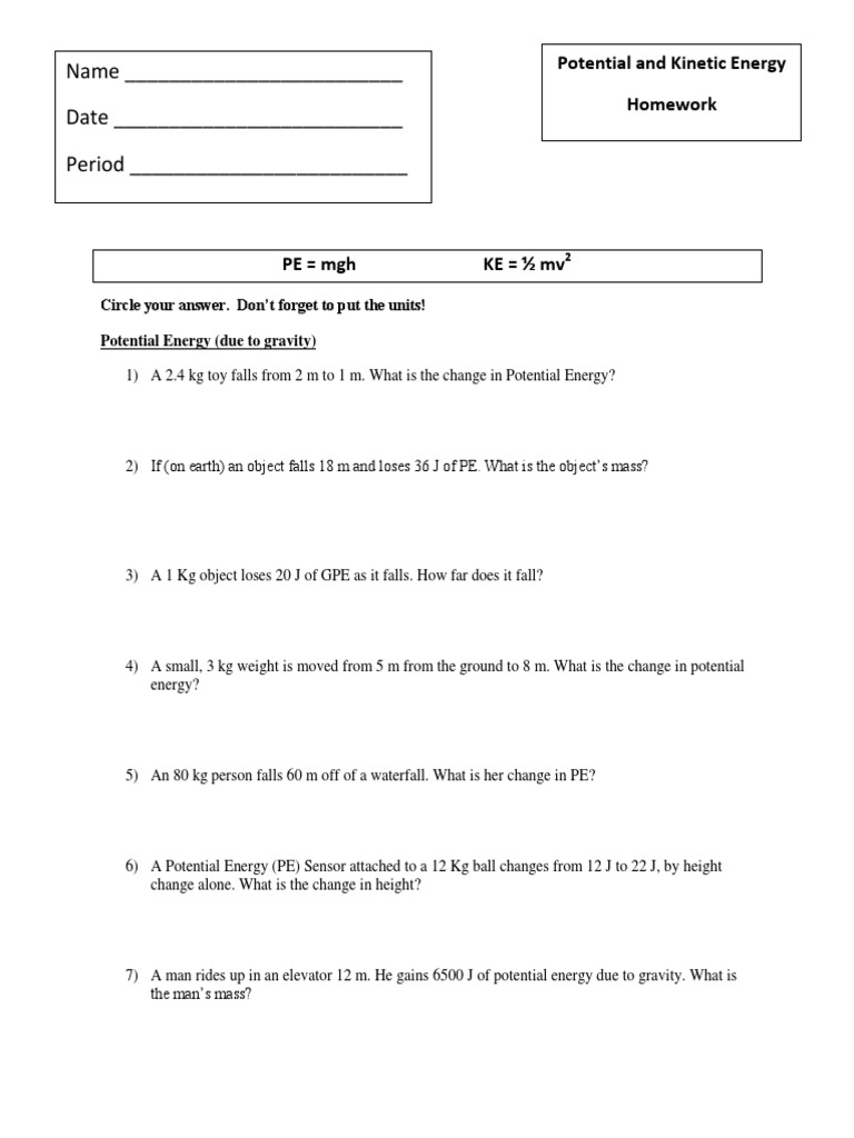 Kinetic and Potential Energy | PDF | Potential Energy | Gravity