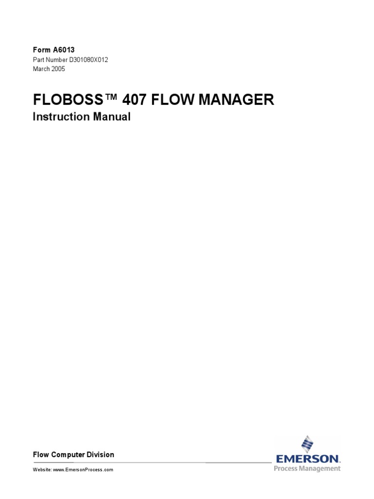 Instruction Manual Floboss 407 Roc 407h Flow Manager en 133836 | PDF | Input/Output | Electrical ...
