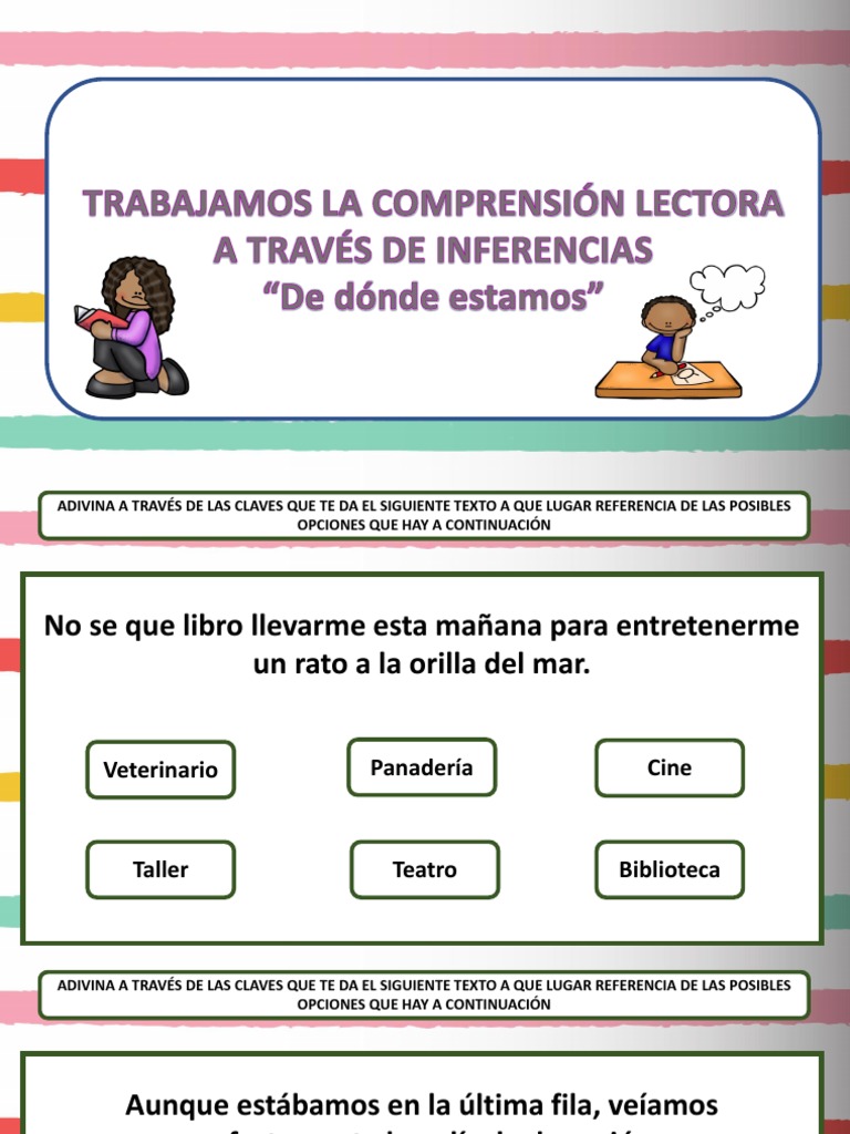 Comprensión Lectora A Través de Inferencias Donde Me Encuentro | PDF