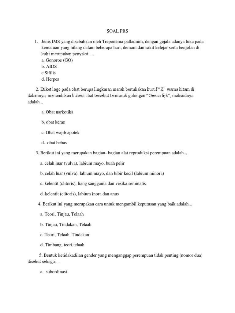 Soal PRS | PDF
