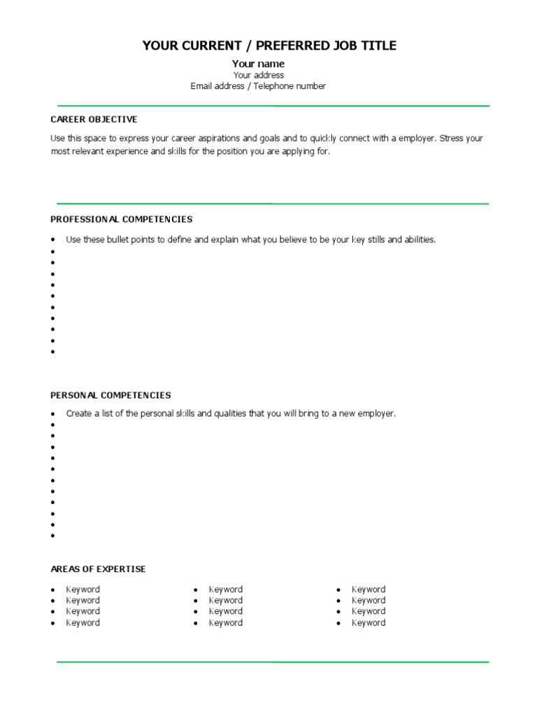 CORE CV Template 1 | PDF