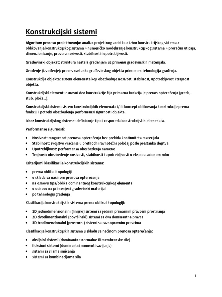 Konstrukcijski Sistemi | PDF