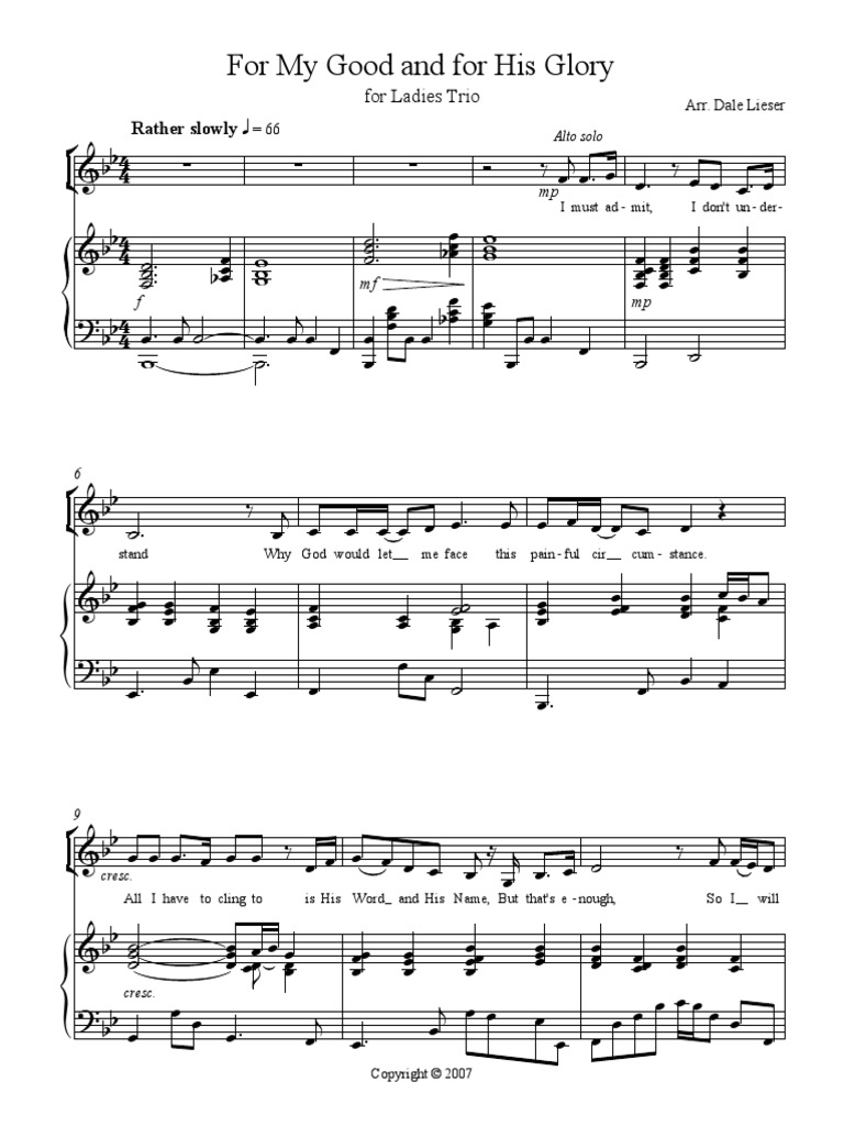 For My Good and For His Glory | PDF