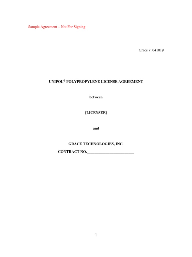 License Agreement Template - Sample | Download Free PDF | License ...