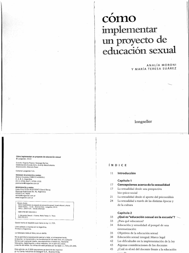 Comoo Implementar Un Proyecto De Educacion Sexual Pdf