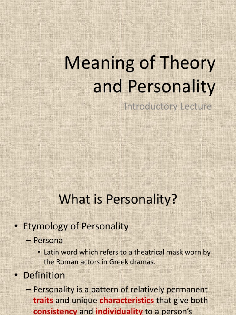 1aa - Meaning of Theory and Personality - 2018 | PDF | Occam's Razor ...