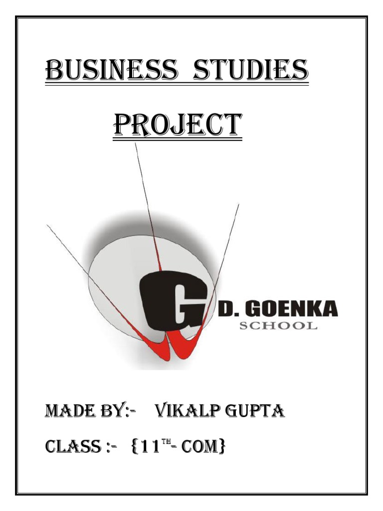 Business Project Cover Page