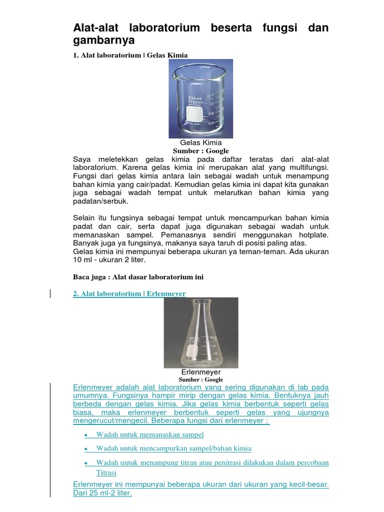 Alat dan Simbol Laboratorium Kimia | PDF