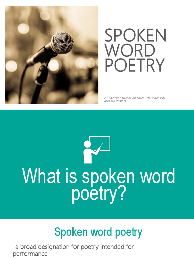 Spoken Word Poetry: 21 Century Literature From The Philippines and The ...