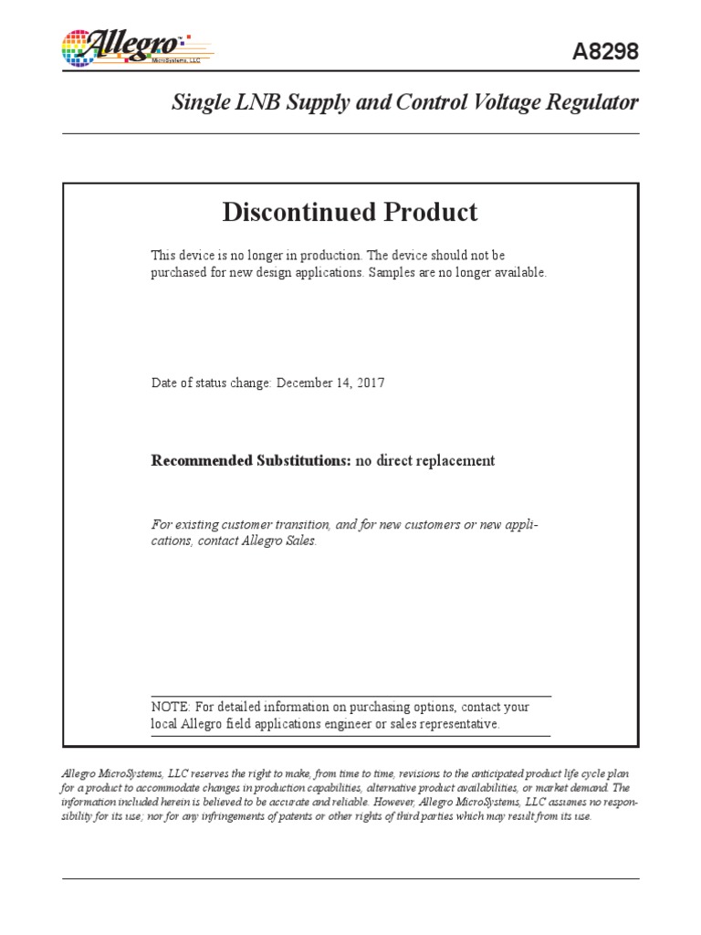 A8298 Datasheet | PDF | Detector (Radio) | Capacitor