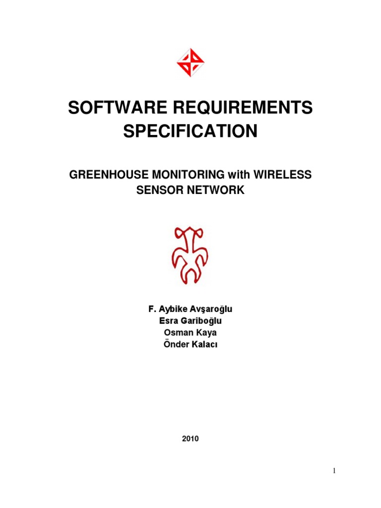 Software Requirements Specification | PDF | Wireless Sensor Network ...