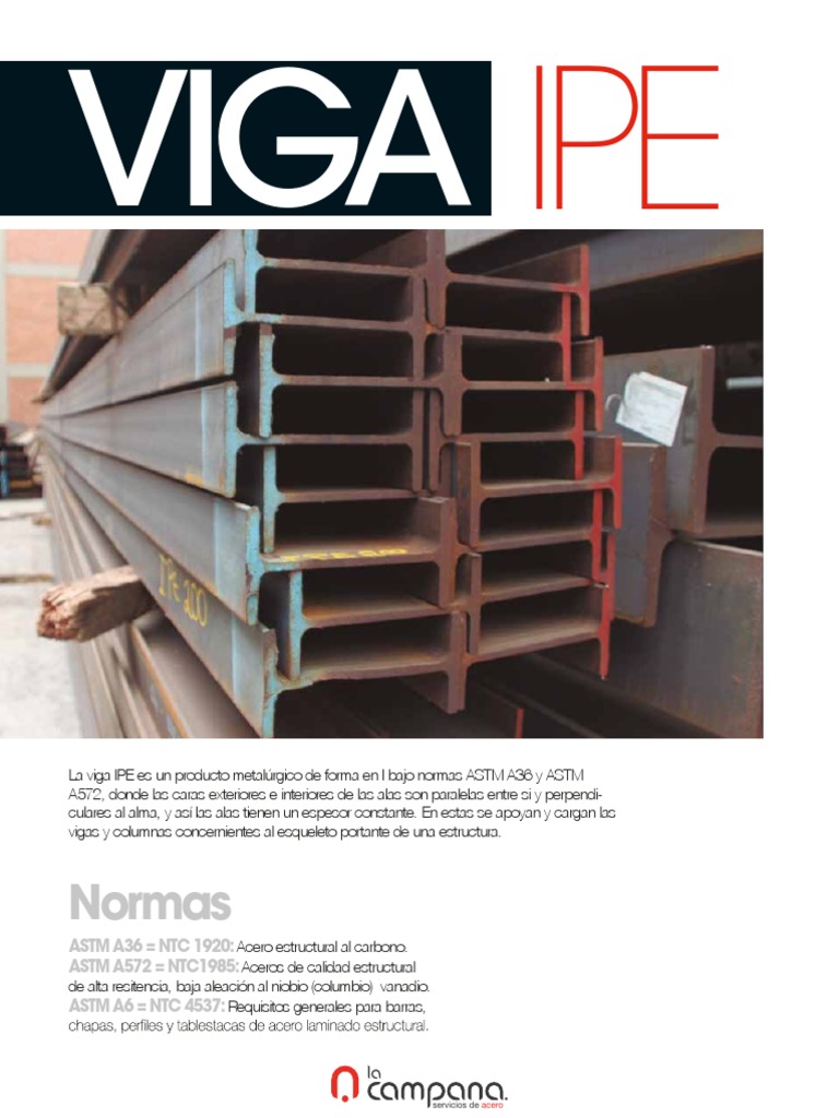 Especificaciones de Vigas IPE ASTM | PDF | Metales de transición ...