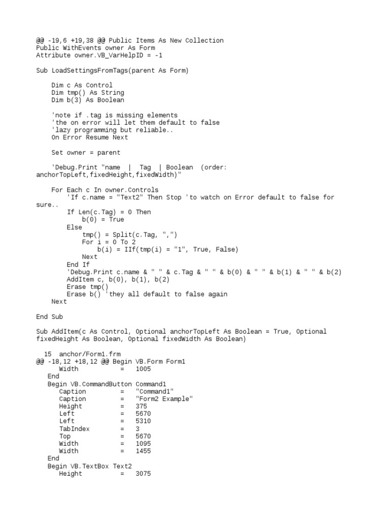 VB6 Form Anchoring | PDF | Computer Programming | Computing