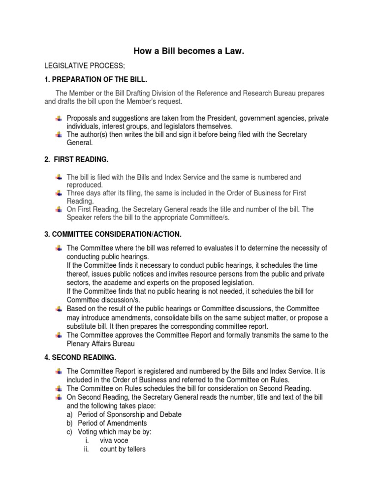 How A Bill Becomes A Law | PDF | Bill (Law) | Veto