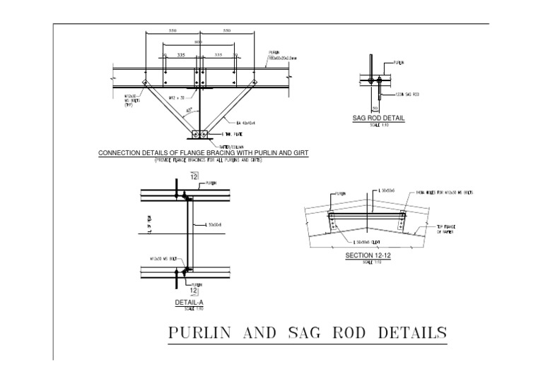 PURLIN AND SAG ROD Design PDF | PDF