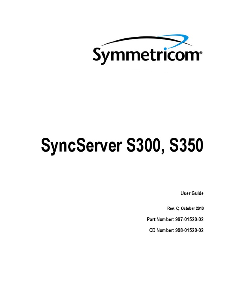Symmetricom Syncserver - S300 - S350 | PDF | Computer Network | Network ...