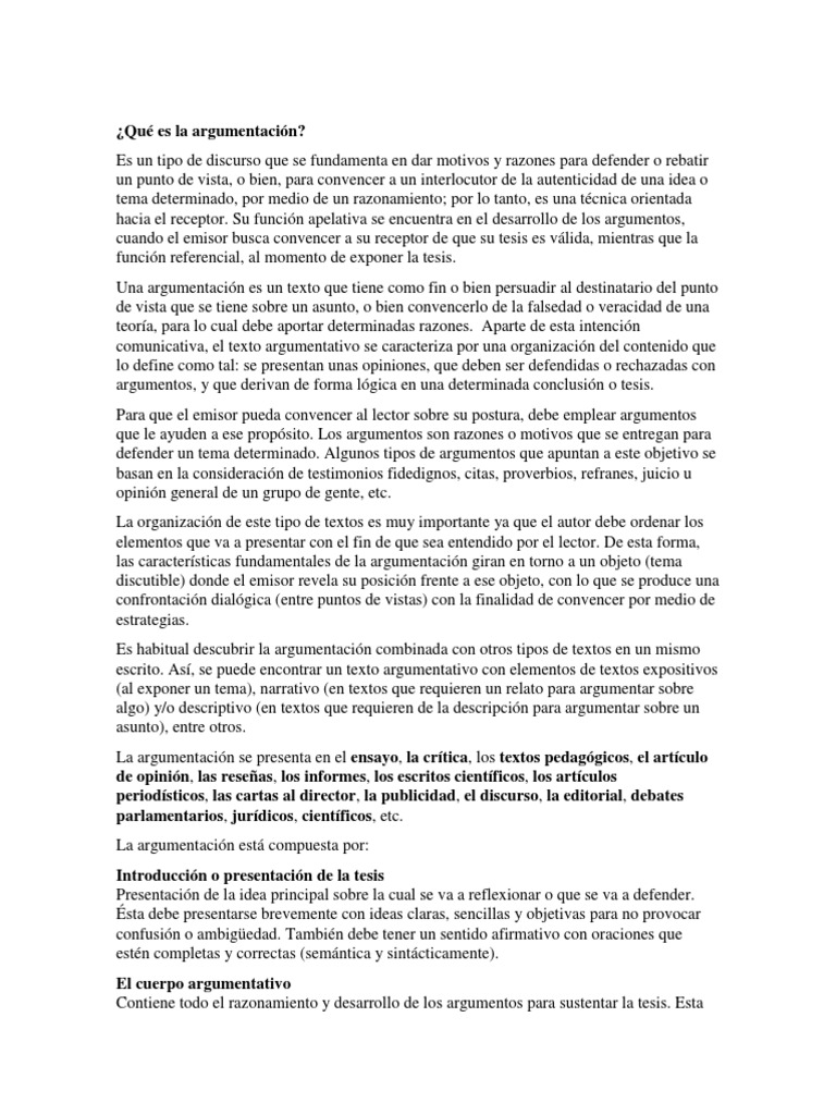 Qué Es La Argumentación | PDF | Argumento | Certeza