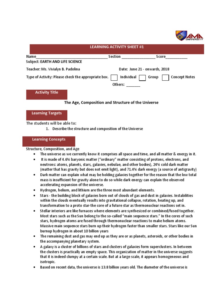 Universe Structure and Composition Guide | PDF | Stars | Nuclear Fusion