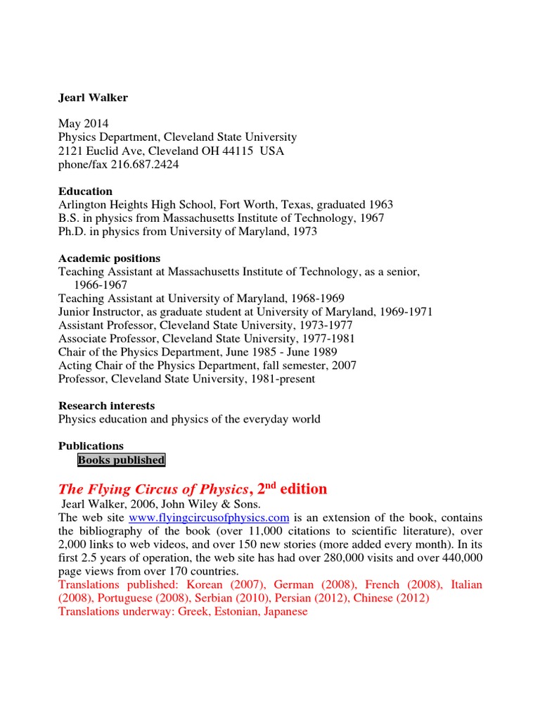 The Flying Circus of Physics, 2: Jearl Walker | PDF | Optics | Holography