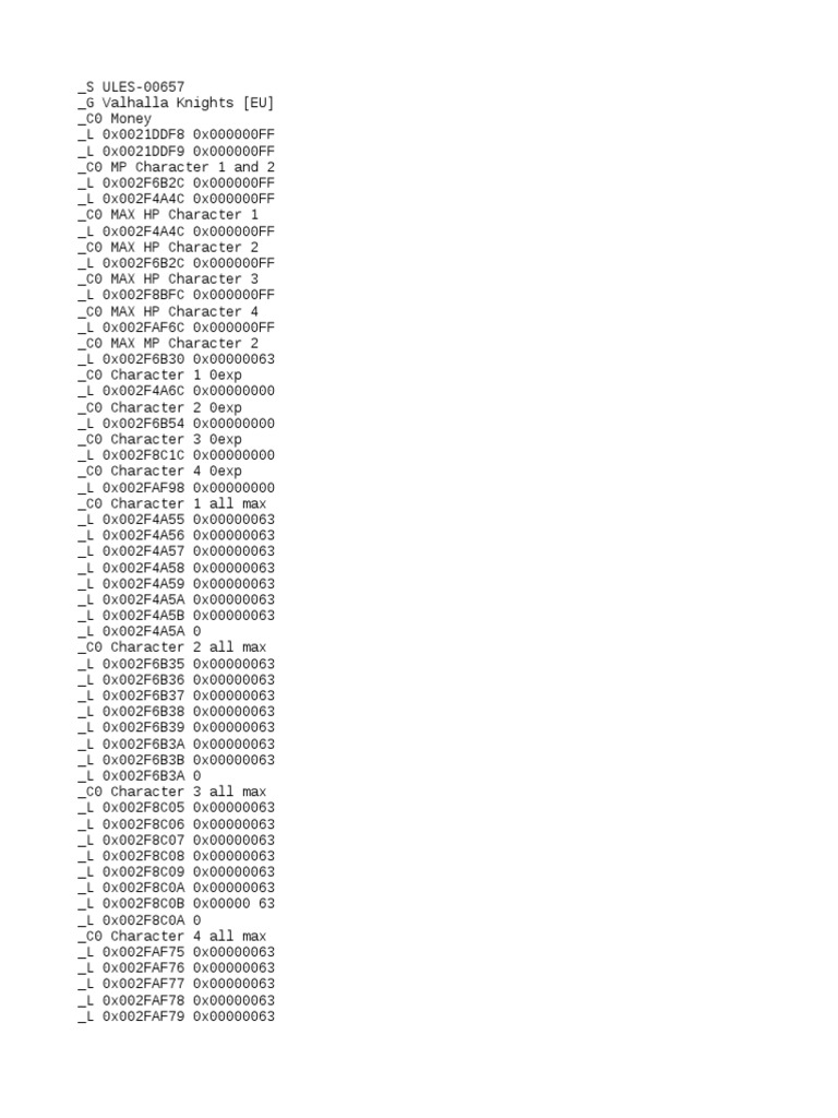 발할라 나이츠(Valhalla Knights) 치트 | PDF