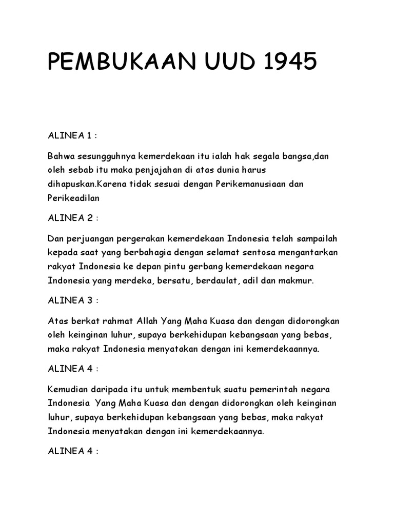 Pembukaan Uud 1945 | PDF | Politik | Sejarah