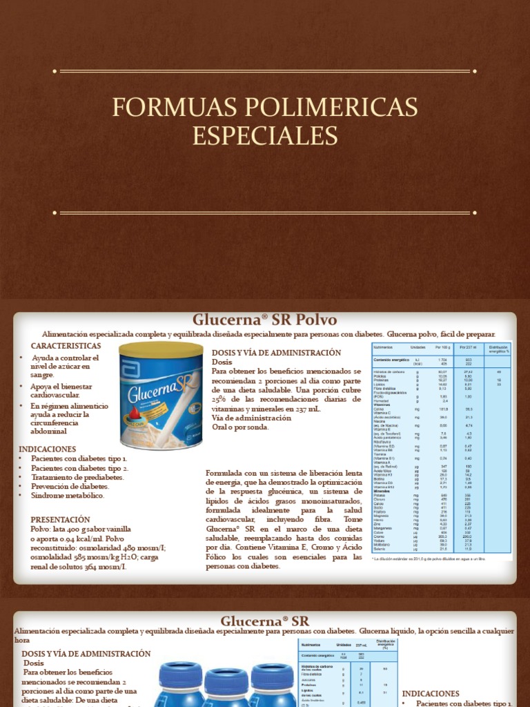 Formulas Poliméricas Especiales | Diabetes mellitus | Nutrición