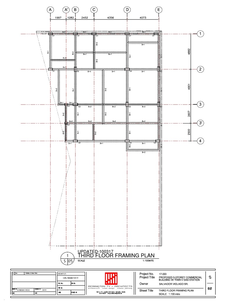 Third Floor Framing Plan: 1 UPDATED-100317 | PDF
