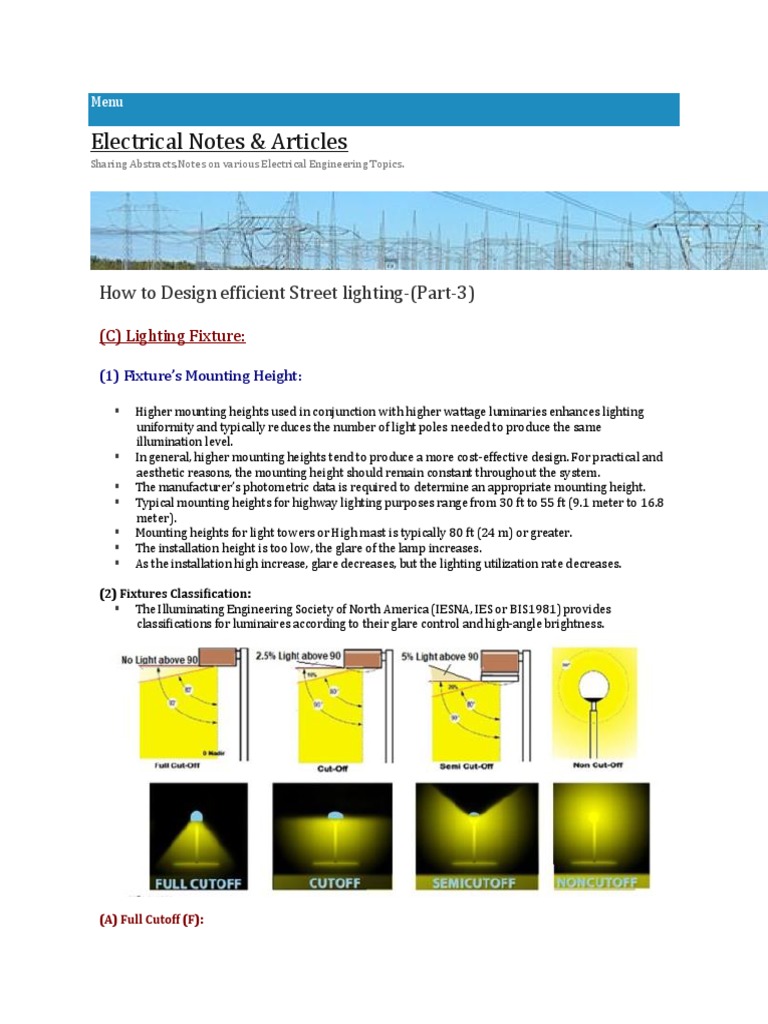 How To Design Efficient Street Lighting - (Part-3) | PDF | Lighting ...